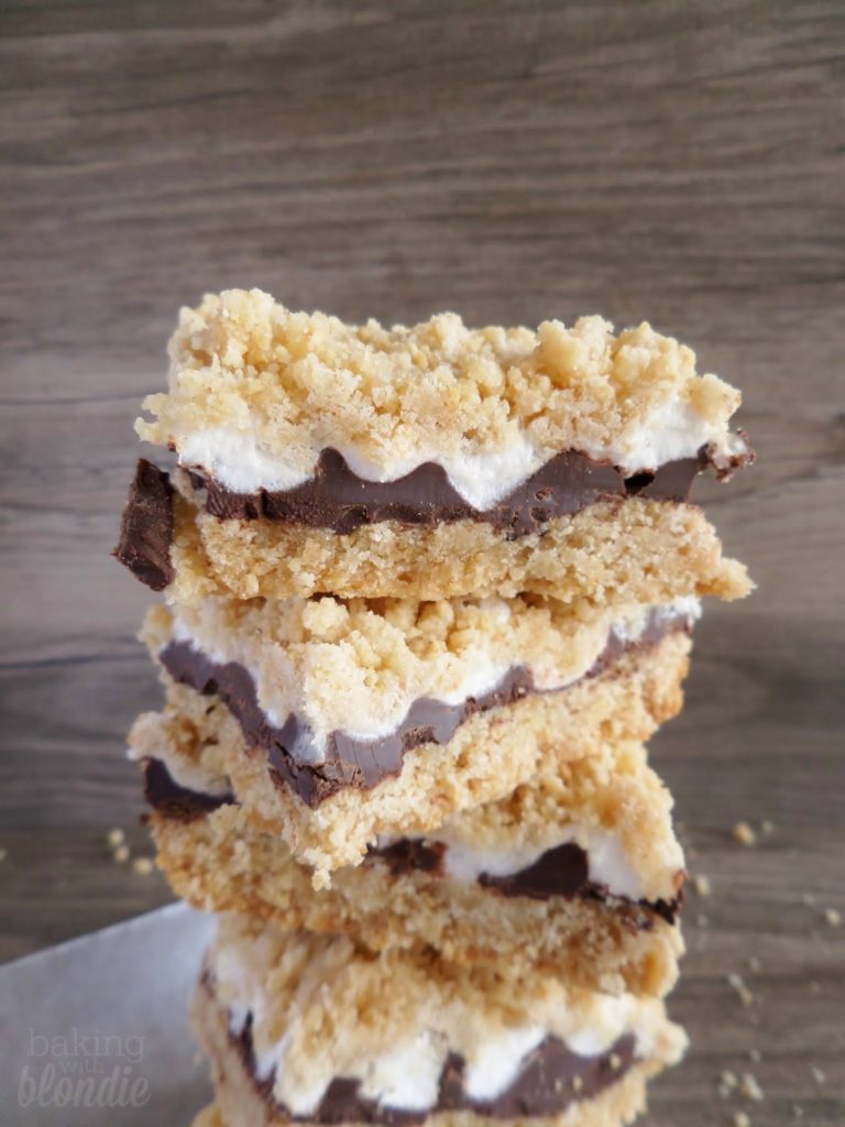 S’mores Crumble Bars - Baking with Blondie