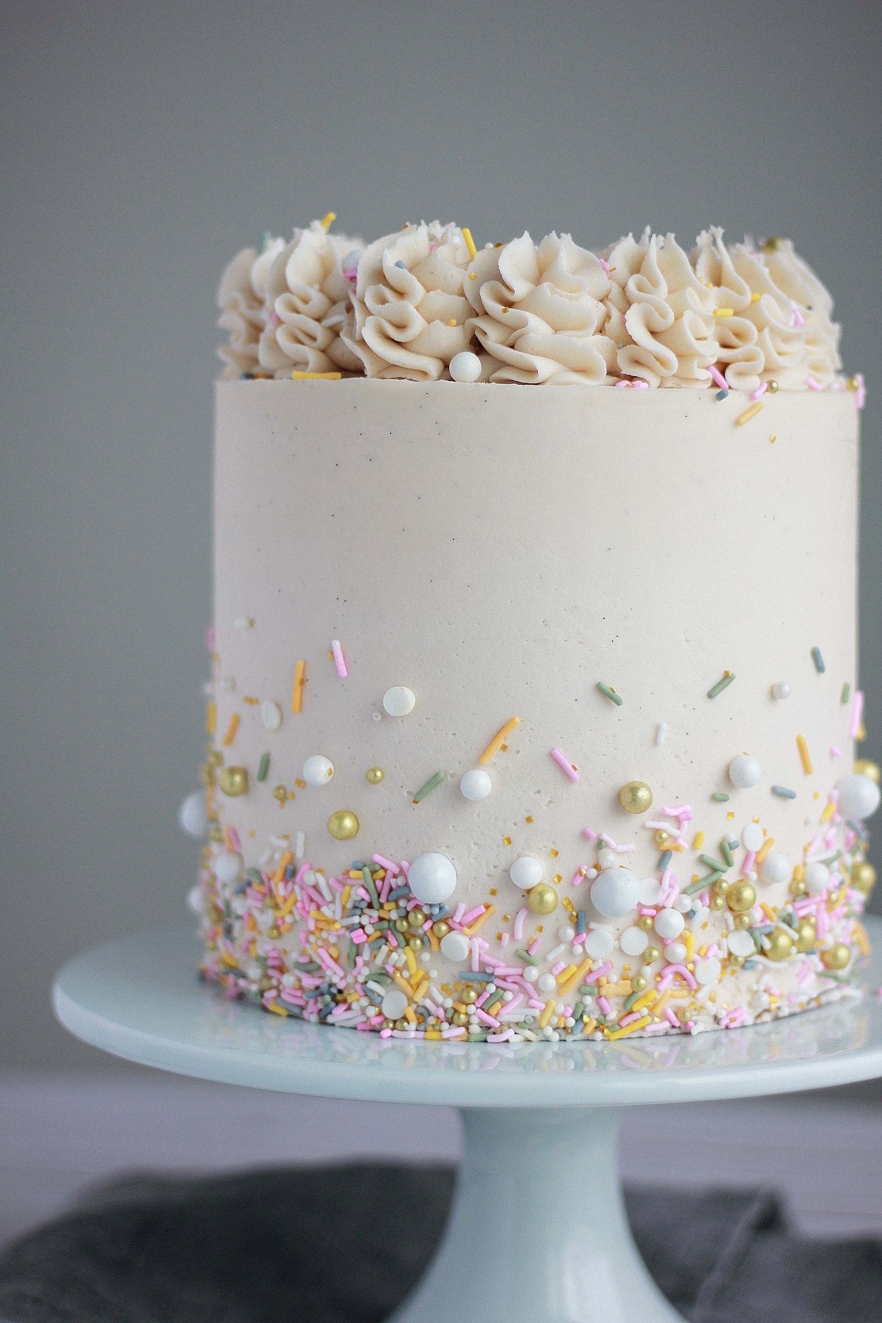 White Cake with Vanilla Buttercream - Baking with Blondie