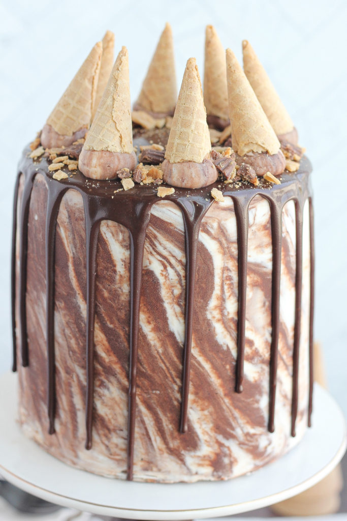 Moose Tracks Cake - Baking with Blondie